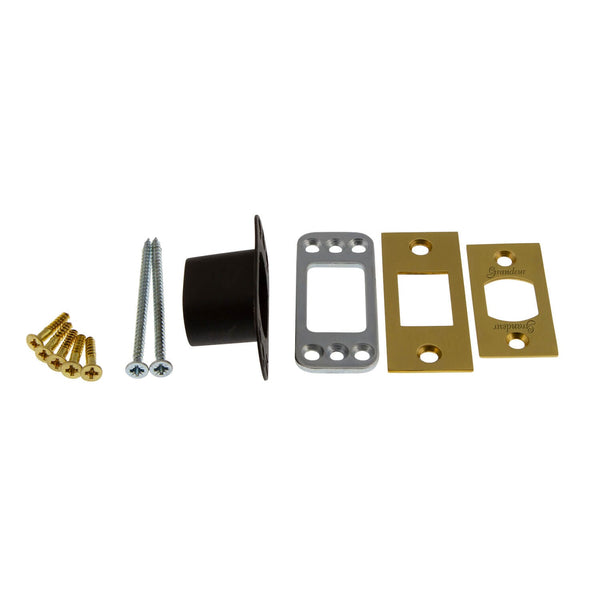 Square Deadbolt Latch Kit in Satin Brass - Grandeur Hardware