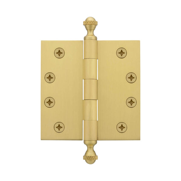 4" Acorn Tip Heavy Duty with Square Corners in Satin Brass - Grandeur ...