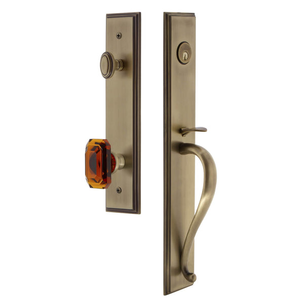 Carré One-Piece Handleset with S Grip and Baguette Amber Knob in Vinta ...