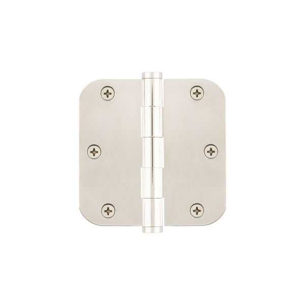 3.5" Button Tip Residential Hinge with 5/8" Radius Corners in Polished ...