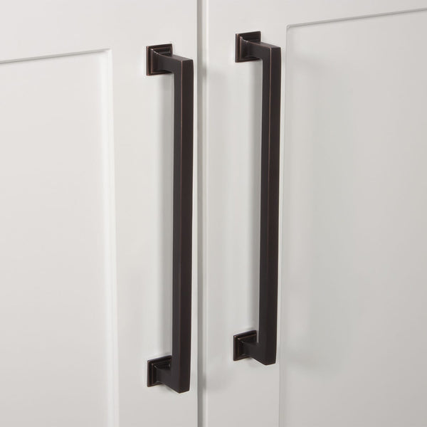 Geneva 8" Brass Handle Pull on center in Timeless Bronze - Grandeur ...