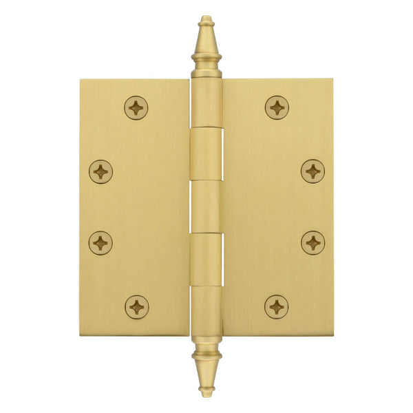 4.5" Steeple Tip Heavy Duty with Square Corners in Satin Brass ...