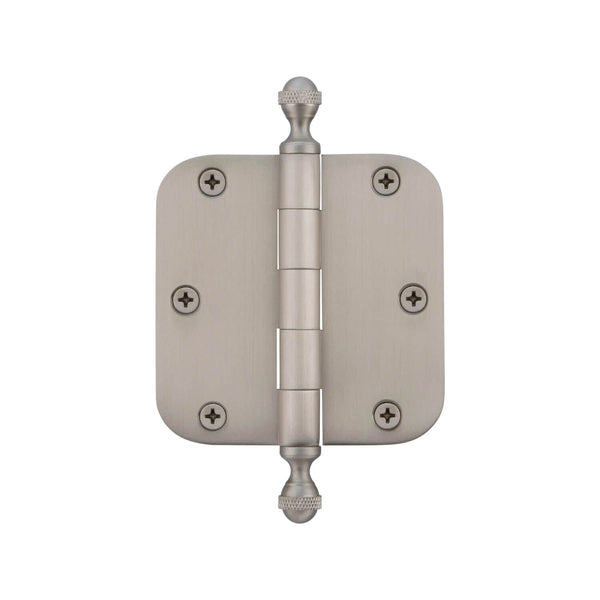 3.5" Acorn Tip Residential Hinge with 5/8" Radius Corners in Satin Nic ...