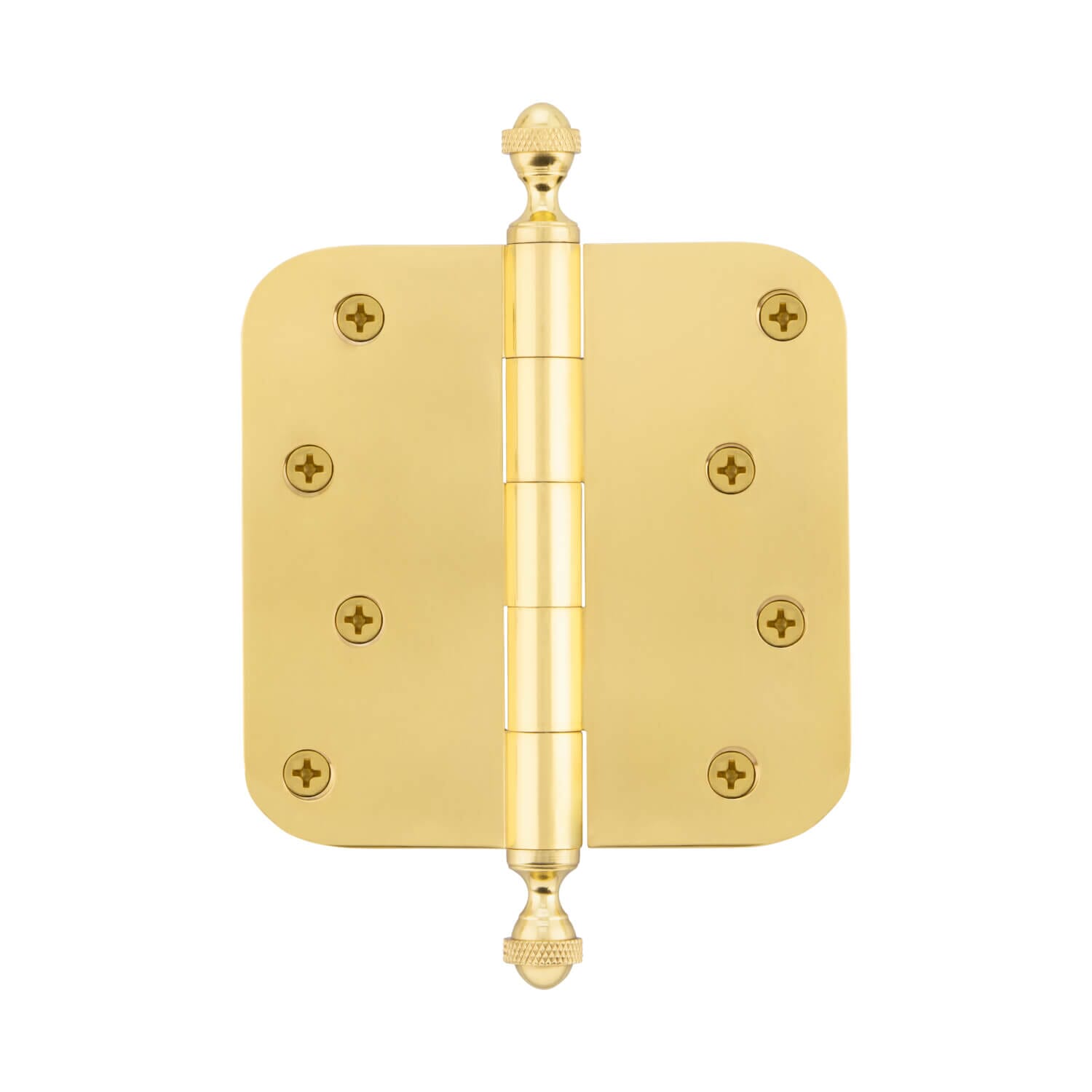 4" Acorn Tip Residential Hinge with 5/8" Radius Corners in Unlacquered ...