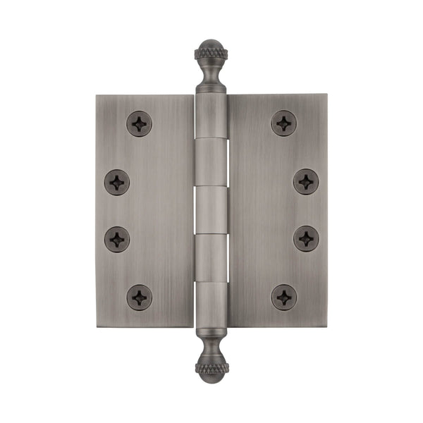 4" Acorn Tip Heavy Duty Hinge with Square Corners in Antique Pewter ...