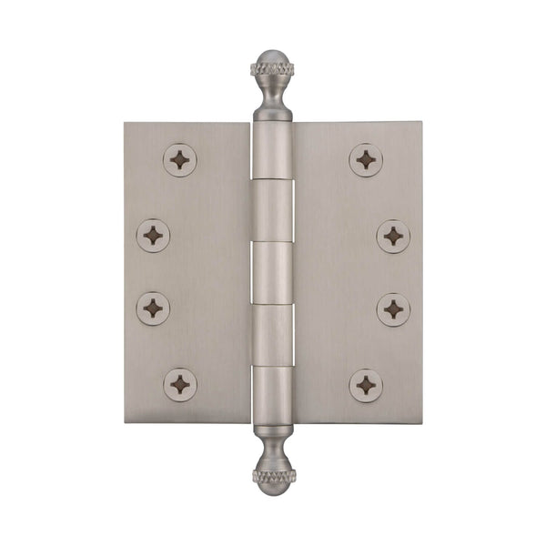 4" Acorn Tip Heavy Duty Hinge with Square Corners in Satin Nickel ...