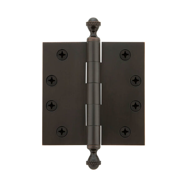 4" Acorn Tip Heavy Duty Hinge with Square Corners in Timeless Bronze ...