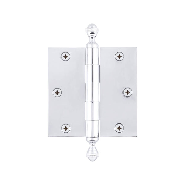 3.5" Acorn Tip Residential Hinge with Square Corners in Bright Chrome ...