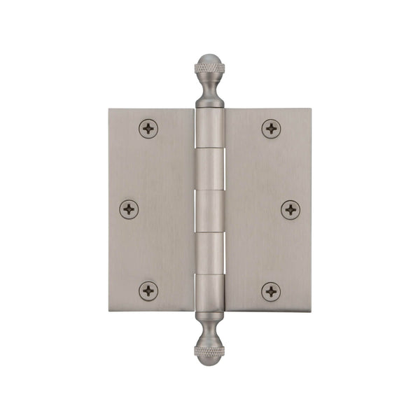 3.5" Acorn Tip Residential Hinge with Square Corners in Satin Nickel ...