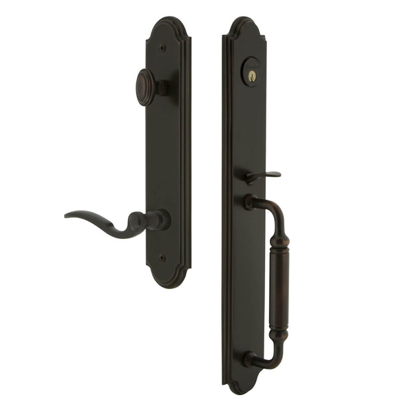 Arc One-Piece Handleset with C Grip and Bellagio Lever in Timeless Bro ...