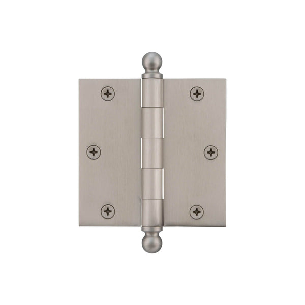 3.5" Ball Tip Residential Hinge with Square Corners in Satin Nickel ...