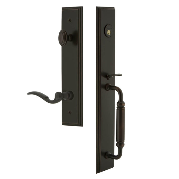 Carré One-Piece Handleset with C Grip and Bellagio Lever in Timeless B ...