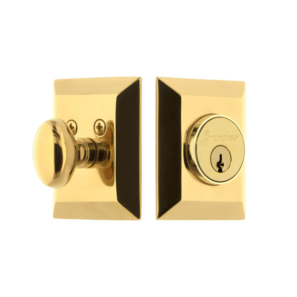 Fifth Avenue Square Rosette Single Cylinder in Lifetime Brass ...
