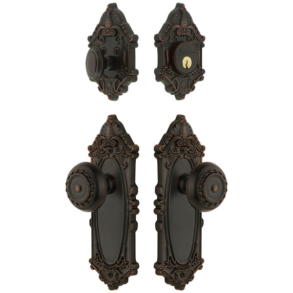 Grande Victorian Long Plate Entry Set with Parthenon Knob in Timeless ...