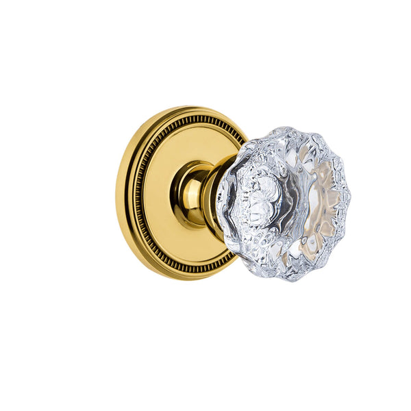 Soleil Rosette with Fontainebleau Crystal Knob in Lifetime Brass ...