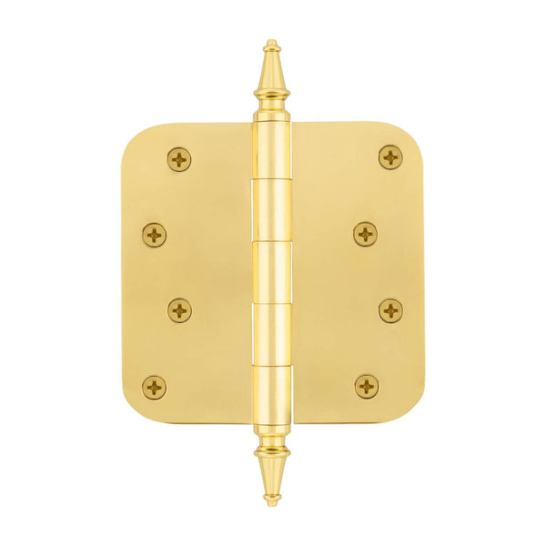 4" Steeple Tip Residential Hinge with 5/8" Radius Corners in Polished ...