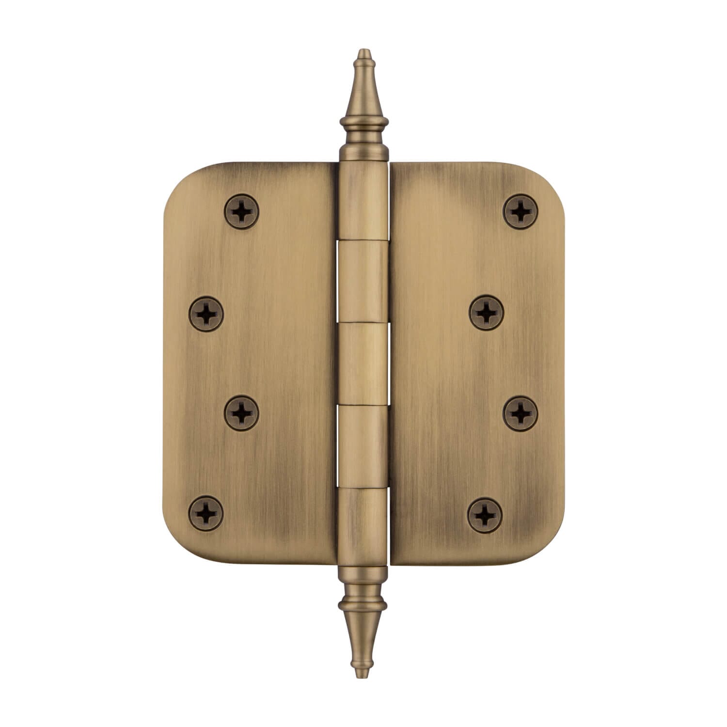 4" Steeple Tip Residential Hinge with 5/8" Radius Corners in Vintage B ...