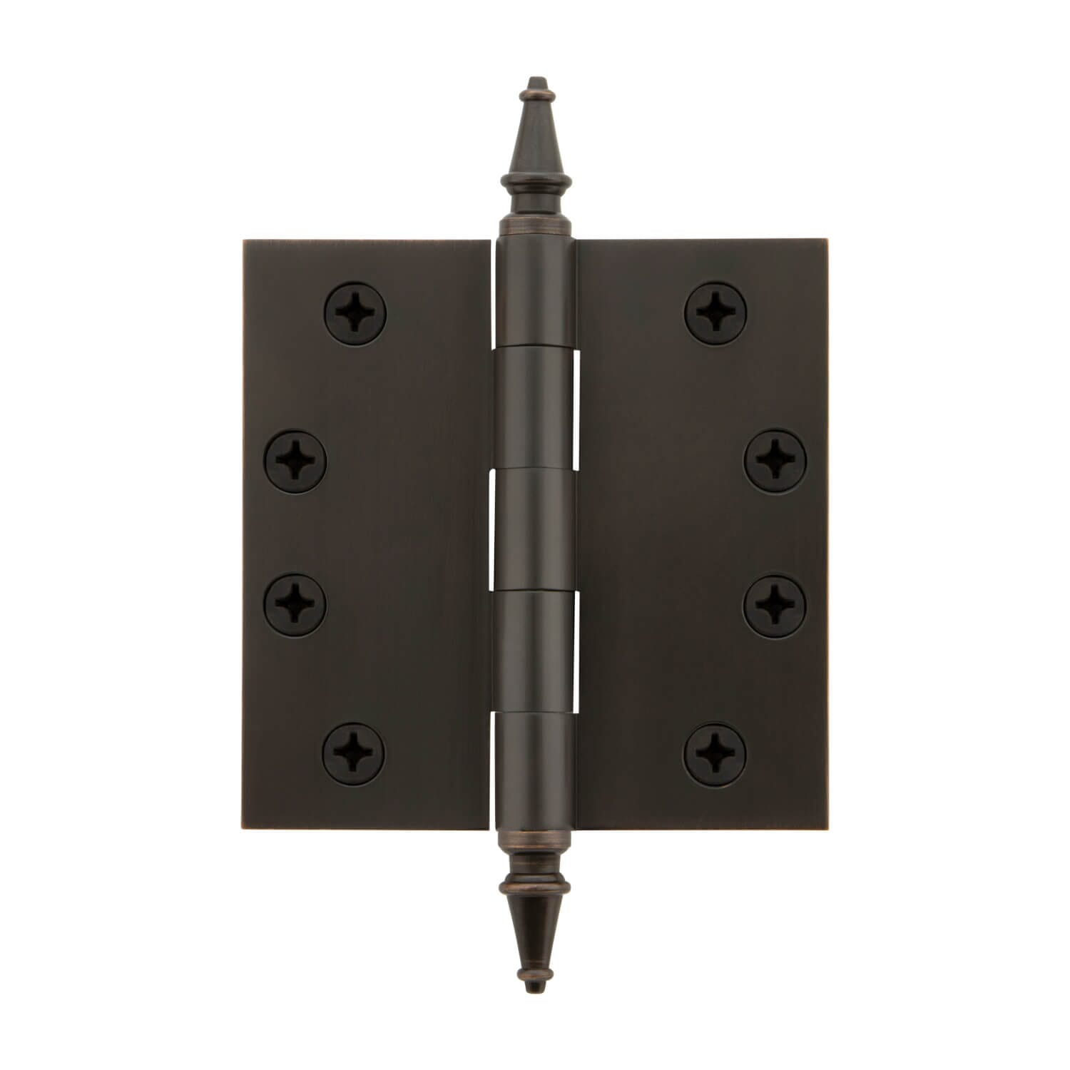 4" Steeple Tip Heavy Duty Hinge with Square Corners in Timeless Bronze ...