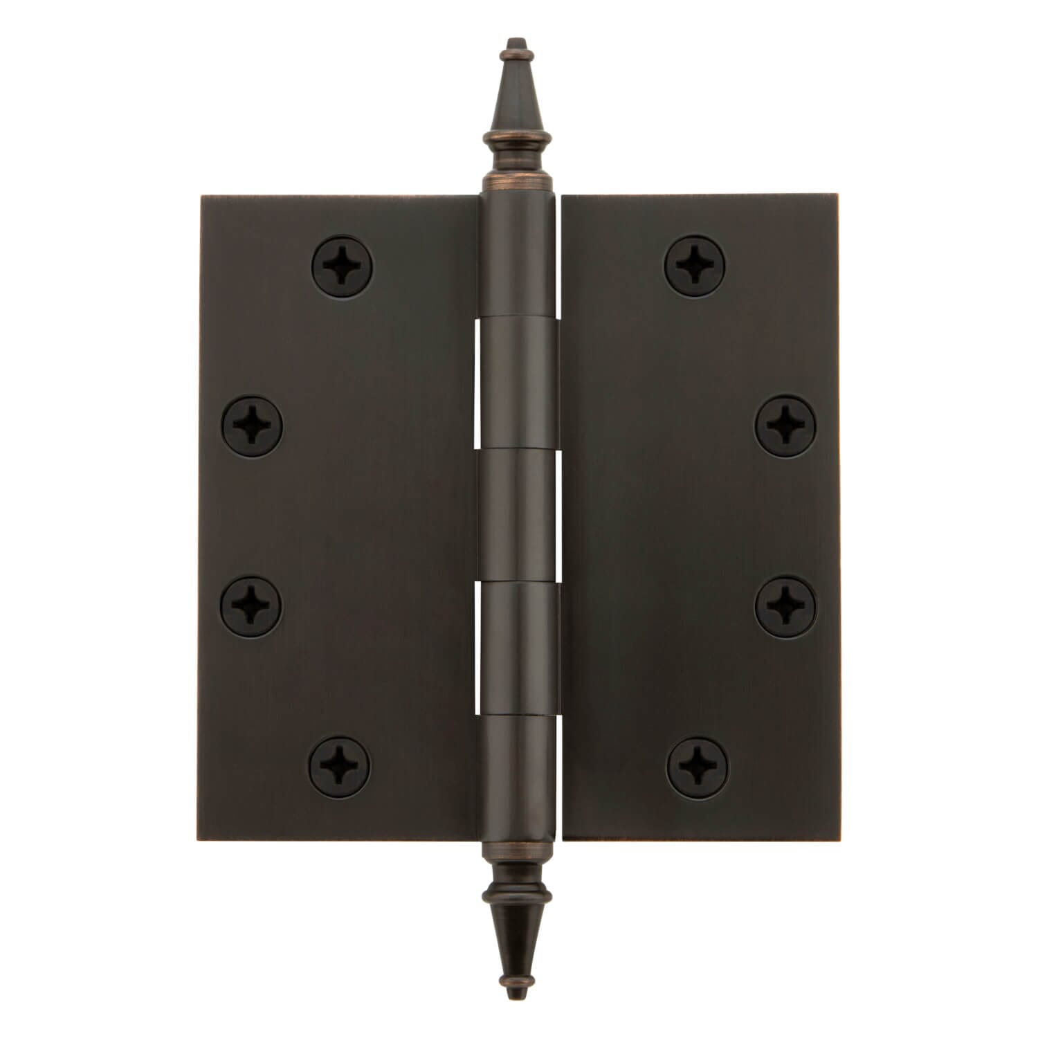 4.5" Steeple Tip Heavy Duty Hinge with Square Corners in Timeless Bron ...